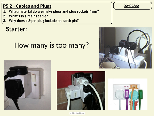 KS4 GCSE Physics AQA P5 2 Cables and Plugs PPT only | Teaching Resources