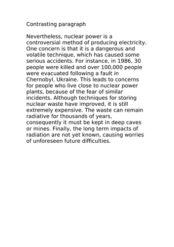 Nuclear power balanced arguments | Teaching Resources