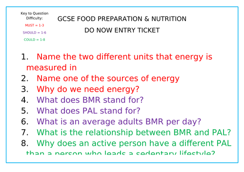 FOOD, NUTRITION & HEALTH: GCSE Full Lesson PPTs and Resources ...