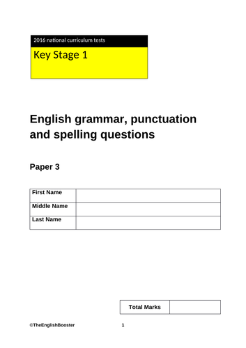 Key Stage 1 Practice Tests | Teaching Resources