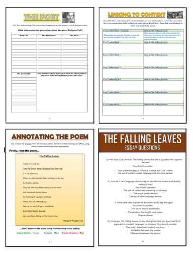 The Falling Leaves - Comprehension Activities Booklet! | Teaching Resources