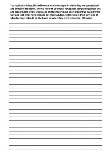 Formal Letter writing to argue task | Teaching Resources