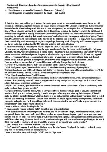 Mr Utterson character Edexcel style question on Dr Jekyll and Mr Hyde ... Mr Utterson character Edexcel style question on Dr Jekyll and Mr Hyde ...