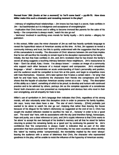 All My Sons - Example Essay - Jim Extract, Significant Moment ...