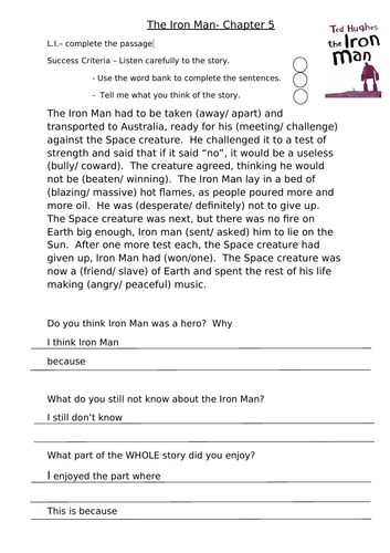The Iron Man Differentiated resources for KS2 | Teaching Resources