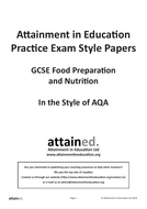 Food Preparation and Nutrition (9-1) Practice Exam Papers (Written in ...