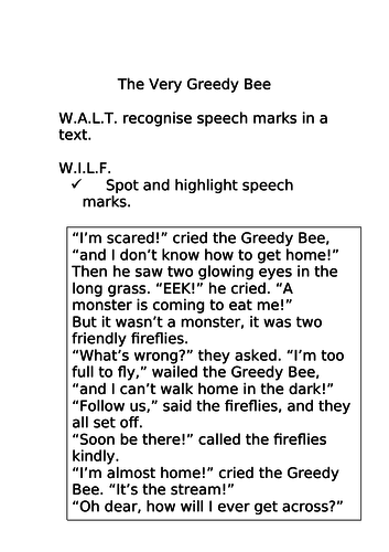The Very Greedy Bee Resources KS1 | Teaching Resources
