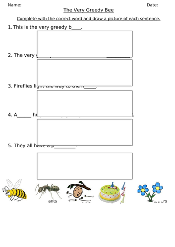The Very Greedy Bee Resources KS1 | Teaching Resources