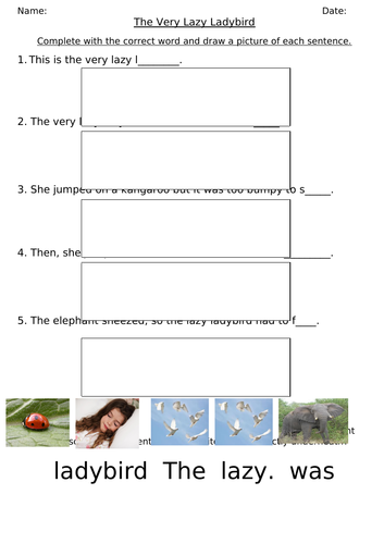 Resources for The very Lazy Ladybird KS1 | Teaching Resources