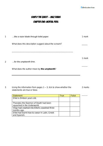 Y6 Reading paper questions SATS style | Teaching Resources