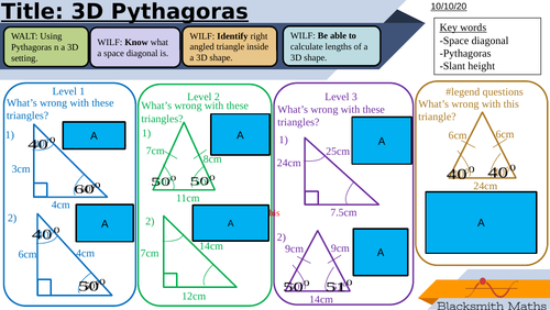 3D Pythagoras lesson | Teaching Resources