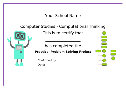 KS3 Computational Thinking Project - Practical Problem Solving (Full ...