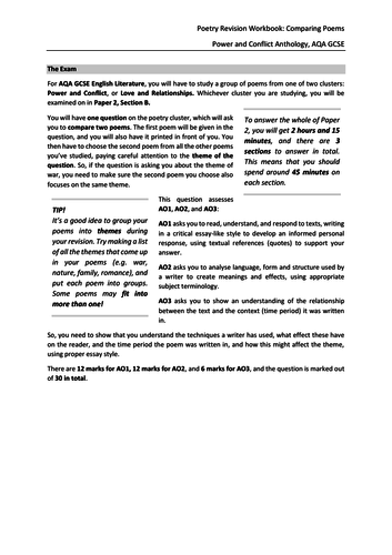 Poetry Comparison (Power and Conflict) | Teaching Resources