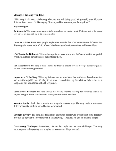 Song 'This Is Me' listening comprehension Worksheets +Theme + Keys ...