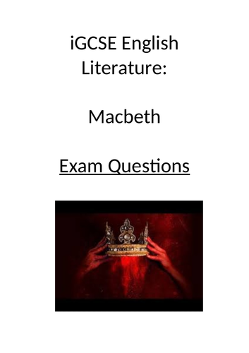 Macbeth Extract Questions and Full Text Exam Questions | Teaching Resources