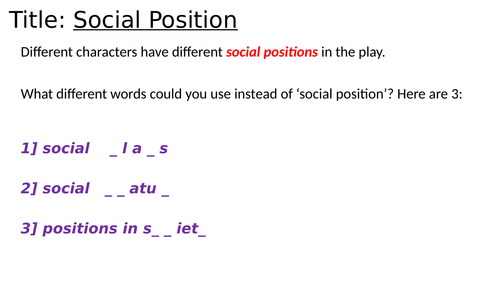 Social Hierarchy and Social Status in 'An Inspector Calls' (A Fun ...