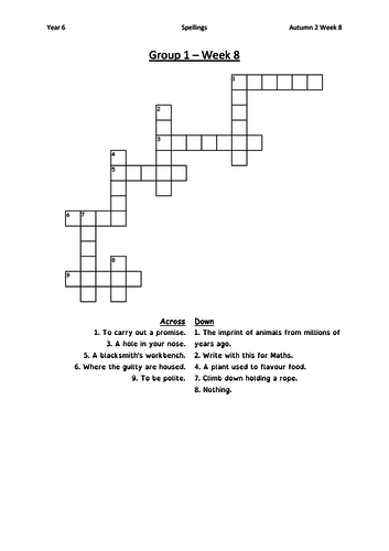 Year 6 Autumn Term 2 Spellings | Teaching Resources