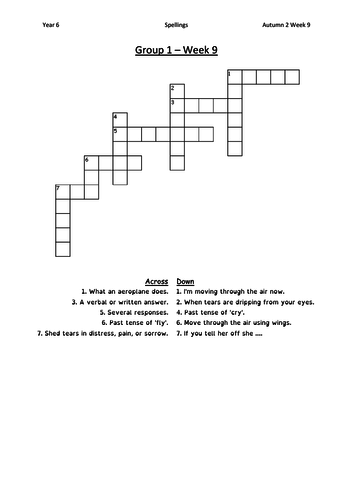 Year 6 Autumn Term 2 Spellings | Teaching Resources
