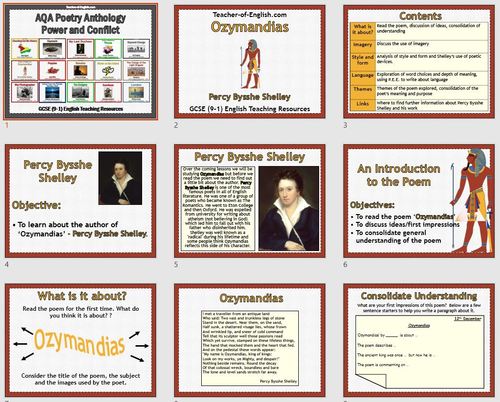 AQA 9-1 Poetry Anthology Power and Conflict Pack (PowerPoint and ...