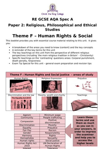 AQA RE GCSE Human Rights and Social Justice - Essential Concepts and ...