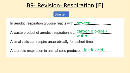 AQA Combined Science Trilogy- Unit B9- Respiration- Revision | Teaching Resources