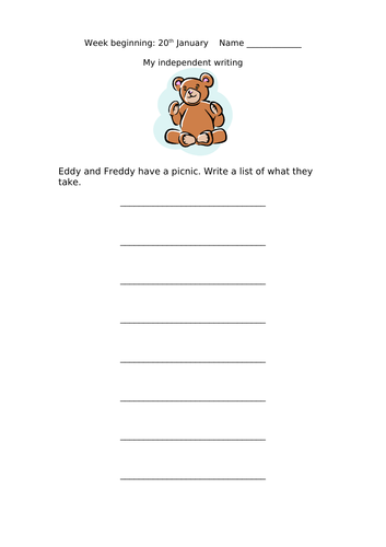 Year 1 Literacy - 'Where's my teddy' Talk for writing activities ...