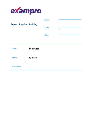 AQA GCSE PE- Paper 1 Physical Training Exam Questions | Teaching Resources