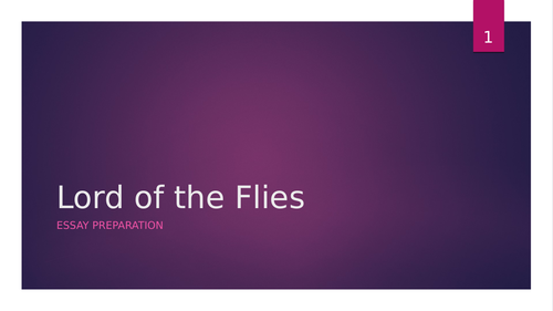 Powerpoint of Lord of the Flies Essay Questions with prompts | Teaching ...