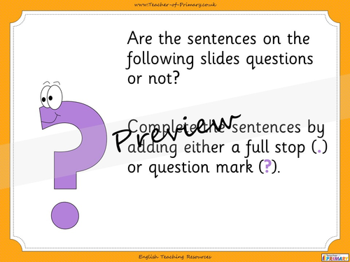 Questions and Question Marks - KS1 | Teaching Resources