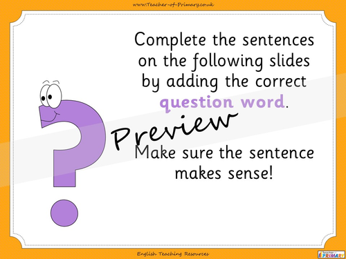 Questions and Question Marks - KS1 | Teaching Resources