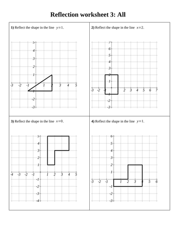 Differentiated Reflecting Shapes Worksheets | Teaching Resources