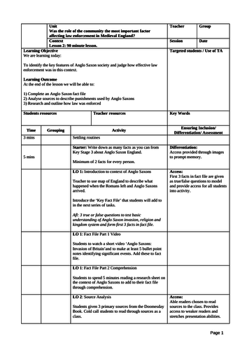 Edexcel Crime and Punishment Anglo Saxons | Teaching Resources Edexcel Crime and Punishment Anglo Saxons | Teaching Resources