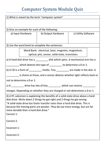 GCSE Computer Science 9 x Module Quizzes - Great for exam revision, consolidation, assessment or ...
