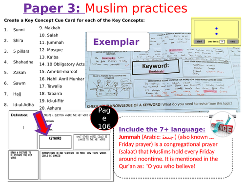 WJEC Eduqas Islam Practices Revision Lesson | Teaching Resources