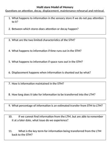 Quiz on the Multi store model | Teaching Resources