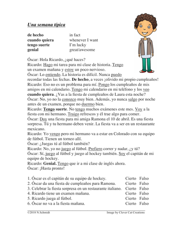 Spanish Irregular Yo form Verbs Reading: Voy, tengo, pongo, vengo etc ...