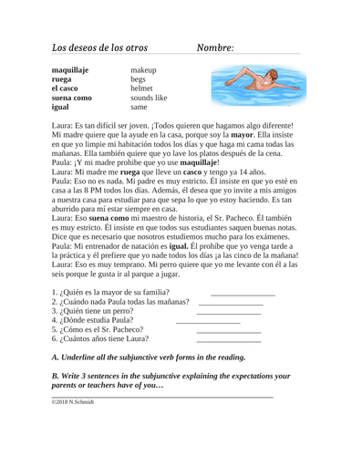 Spanish Subjunctive Reading Bundle - 4 Lecturas en el Subjuntivo at 35% ...