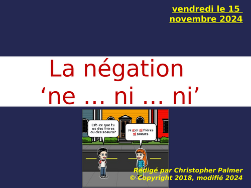 French: Negatives: Ne .... ni .... ni | Teaching Resources