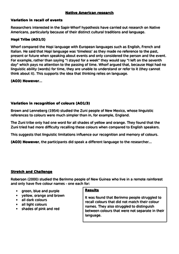 NEW SPEC AQA GCSE Psych - Lang, thought and comm - Sapir Whorf ... NEW SPEC AQA GCSE Psych - Lang, thought and comm - Sapir Whorf ...