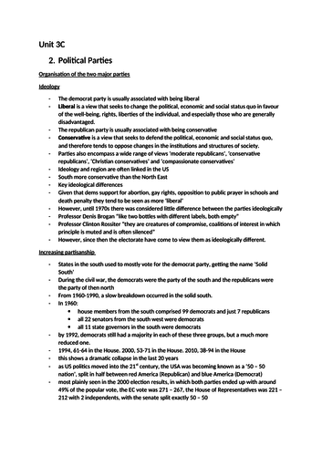 USA Political parties, Edexcel A2 US Government & Politics, Revision ...