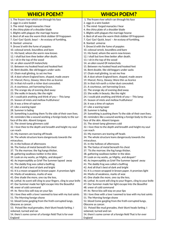 WJEC/EDUQAS POETRY. REVISE 3 QUOTES FROM EACH POEM IN THE GCSE ...