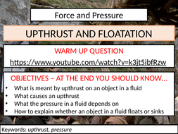 Upthrust and Floatation Whole Lesson and Worksheet (with answers ...