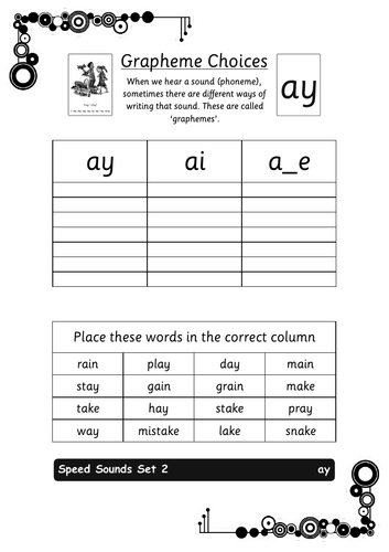 Phonics - Read, Write, Inc. Grapheme Choice Spelling Worksheet ...