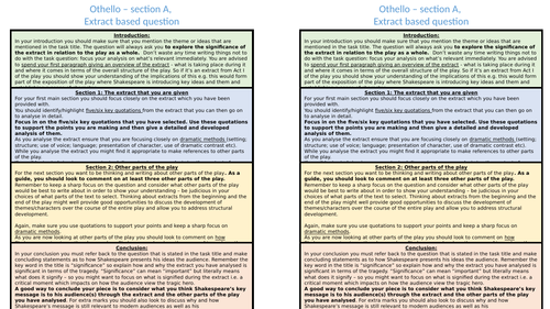 Othello structure strip - Section A of Tragedy paper for AQA LITB ...
