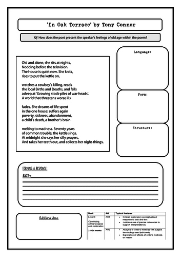 Five Practice Questions for GCSE AQA 9-1 English Literature Unseen ...