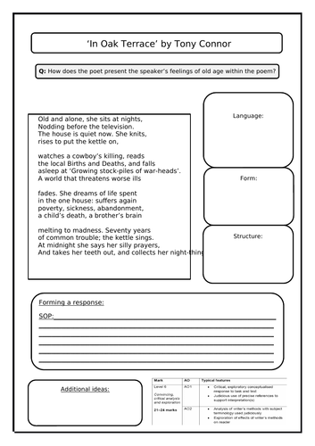 Five Practice Questions for GCSE AQA 9-1 English Literature Unseen ...