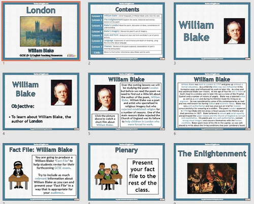 London William Blake (PowerPoint and worksheets) | Teaching Resources