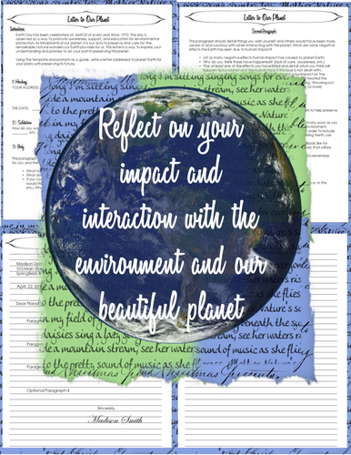 Earth Day Writing Activity: A Letter to Our Planet Earth | Teaching ...