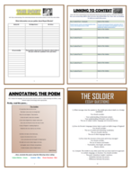 The Soldier - Rupert Brooke - Comprehension Activities Booklet! by ...