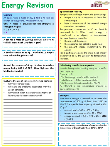 AQA 1-9 GCSE Physics (Science) Energy Revision Workbook | Teaching ... AQA 1-9 GCSE Physics (Science) Energy Revision Workbook | Teaching ...